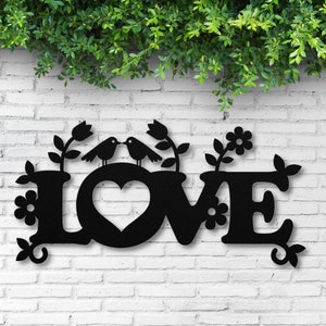 Metal Love Sign, Love Yard Sign, Garden Metal Sign, Garden Decoration ...