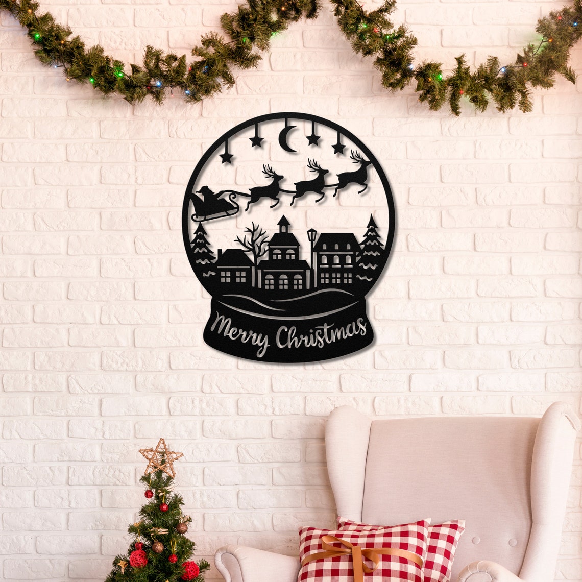 Merry Christmas Sign, Christmas Metal Sign, Christmas Metal Wall Art ...