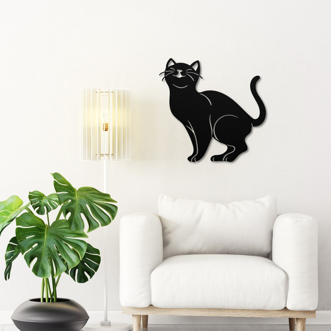 Cat Metal Wall Art, Metal Cat Art, Cat Wall Art, Cat Decor for Home ...