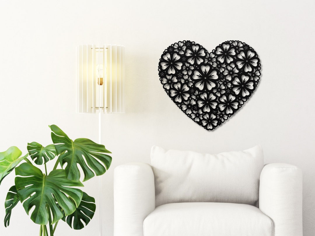 Heart Metal Wall Art, Heart Metal Sign, Heart Metal Art, Heart Metal ...
