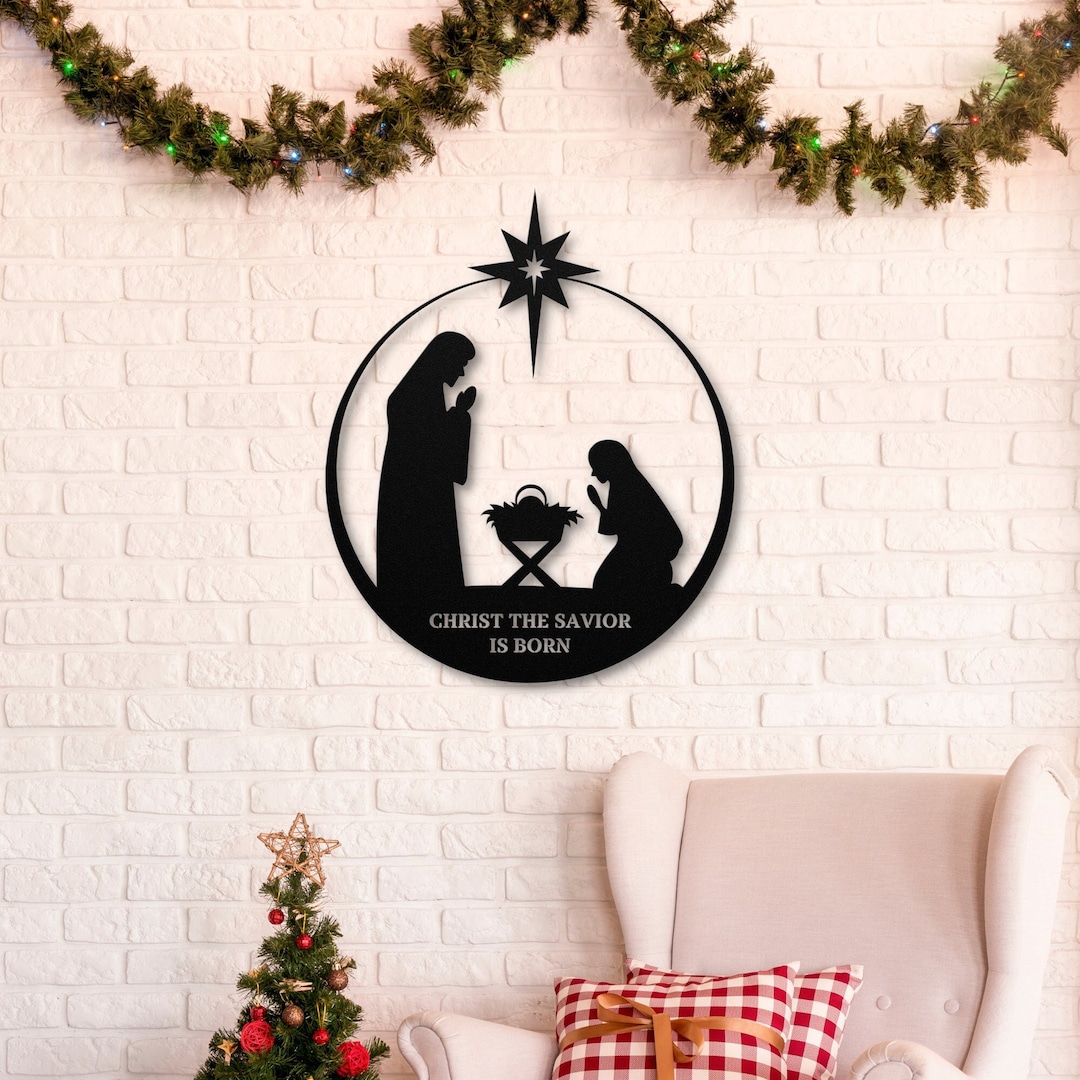 Christmas Nativity Wall Art, Christmas Nativity Sign, Christmas ...