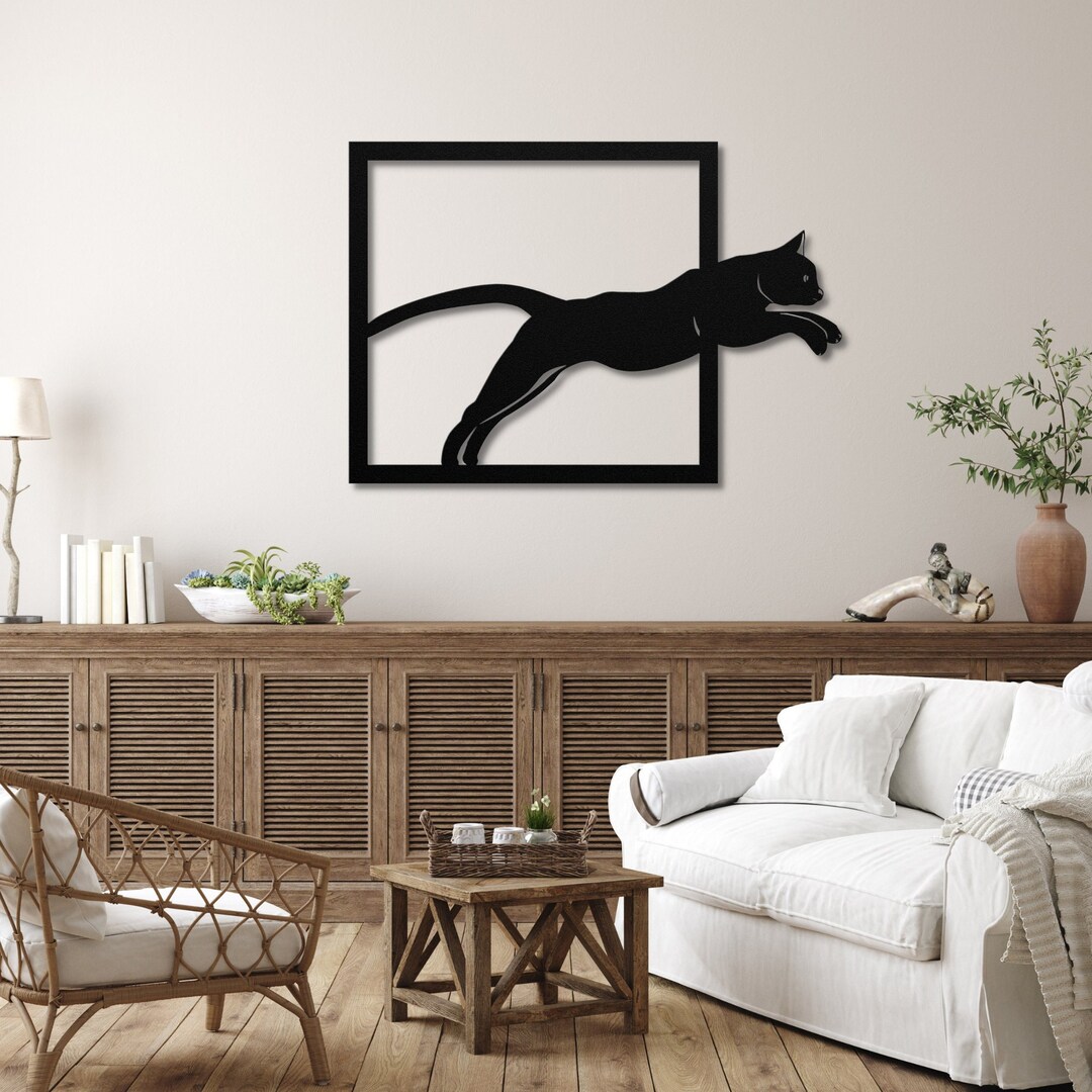 Cat Metal Wall Art, Metal Cat Art, Cat Wall Art, Cat Decor for Home ...