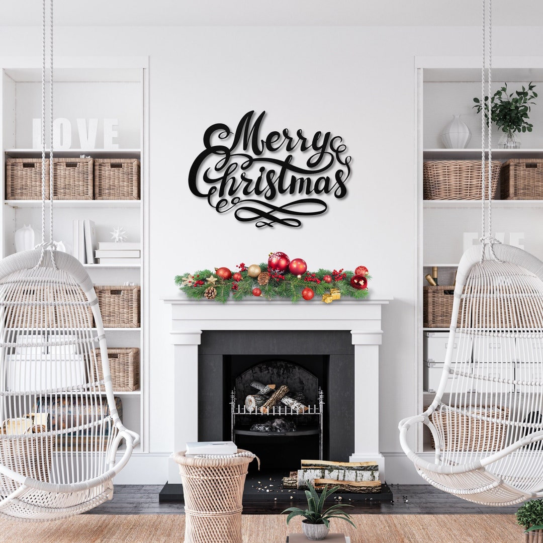 Merry Christmas Sign, Christmas Metal Wall Art, Christmas Metal Art ...