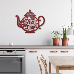 Tea Time Sign With English Rose, Tea Time Decor, Tea Room Sign - Etsy