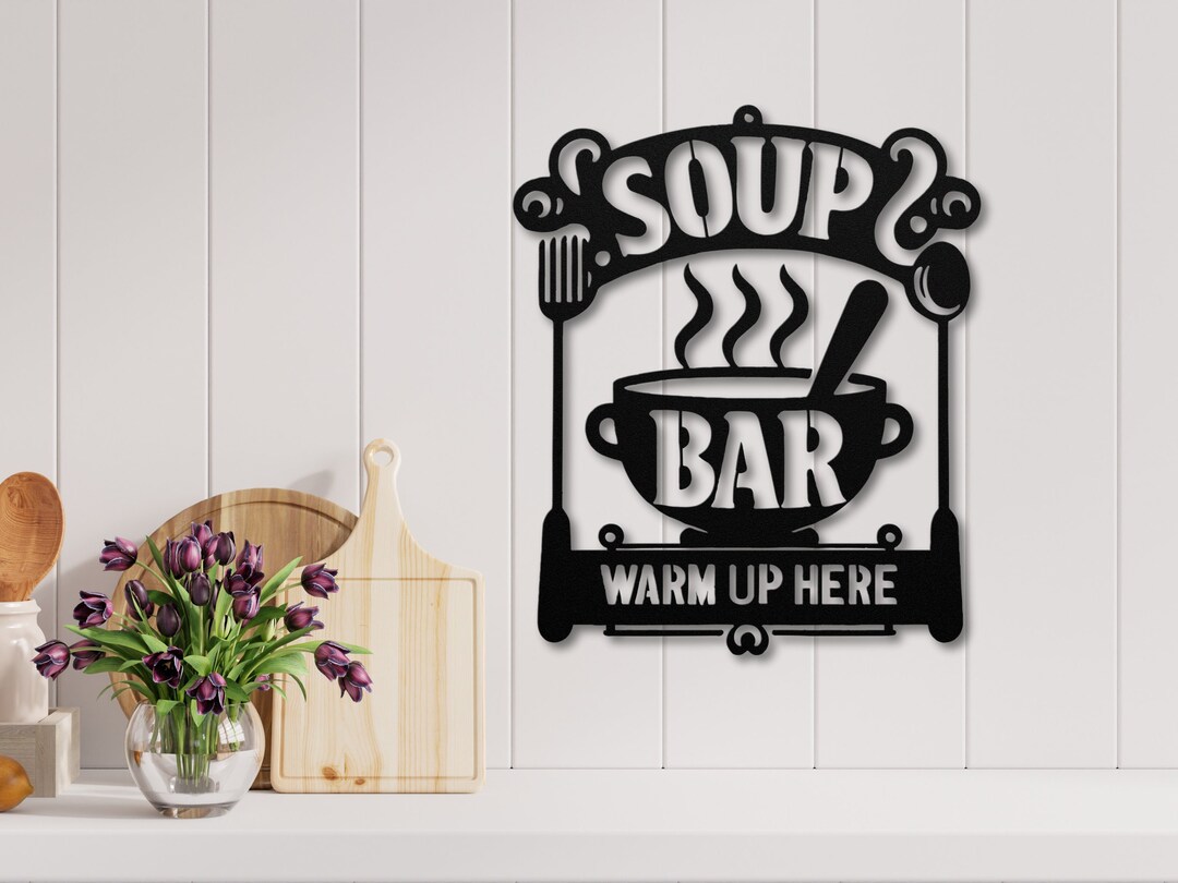 Metal Soup Bar Sign, Kitchen Decor Vintage - Etsy