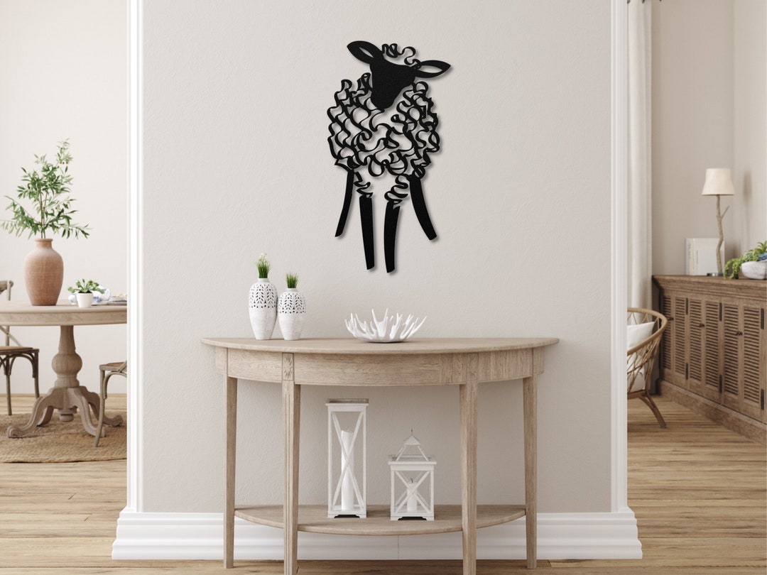 Sheep Metal Sign, Sheep Wall Art, Metal Sheep Yard Art, Sheep Decor ...