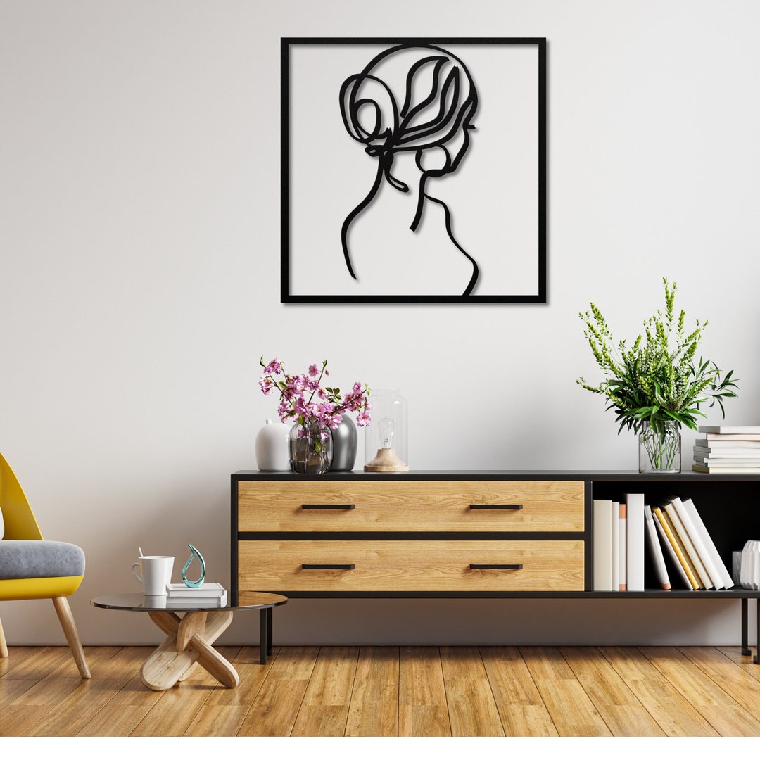 Metal Wall Art Woman, Metal Art Woman, Metal Wall Female Silhouette ...