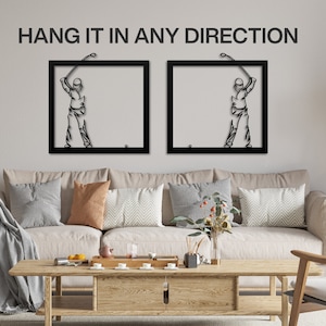 Metal Golf Wall Art, Golf Art for Wall, Golfer Metal Sign, Golf Decor ...