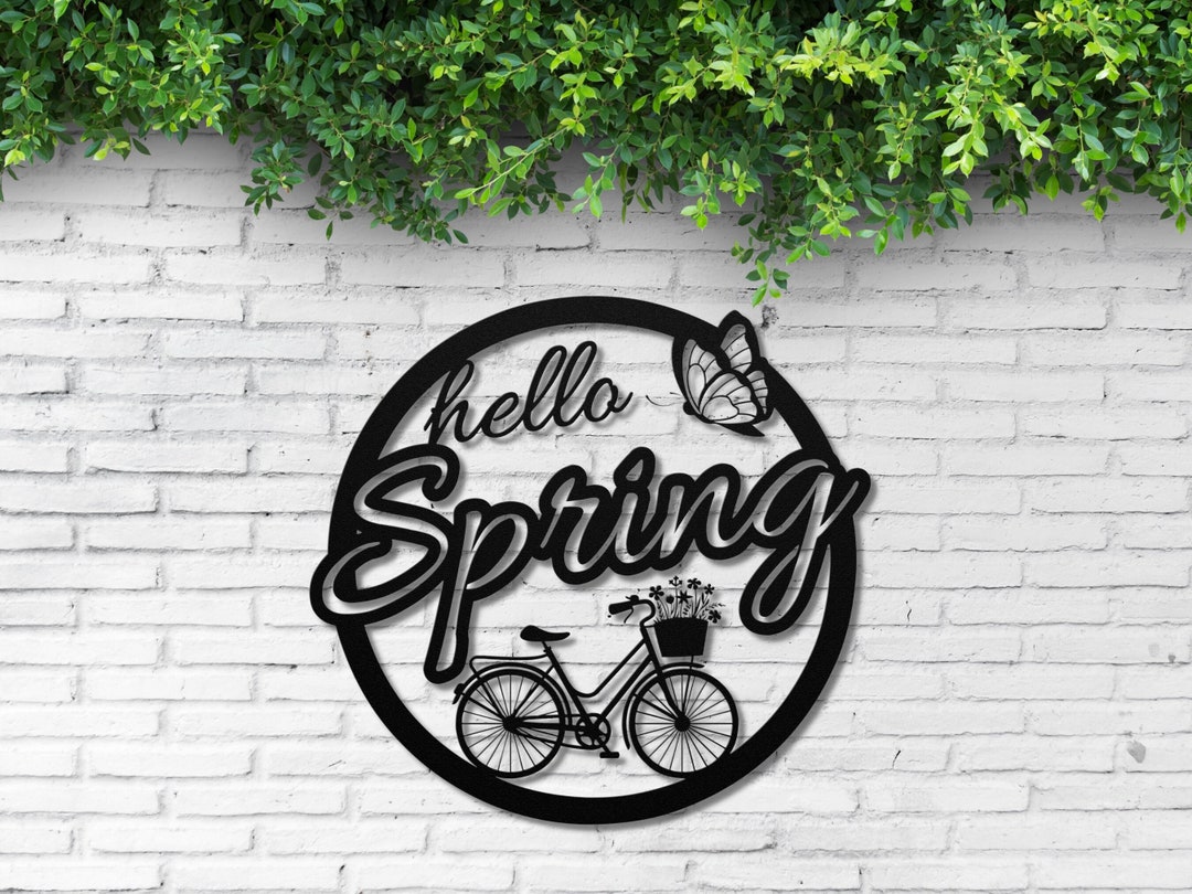 Hello Spring Sign, Spring Door Sign, Spring Porch Sign, Spring Front ...