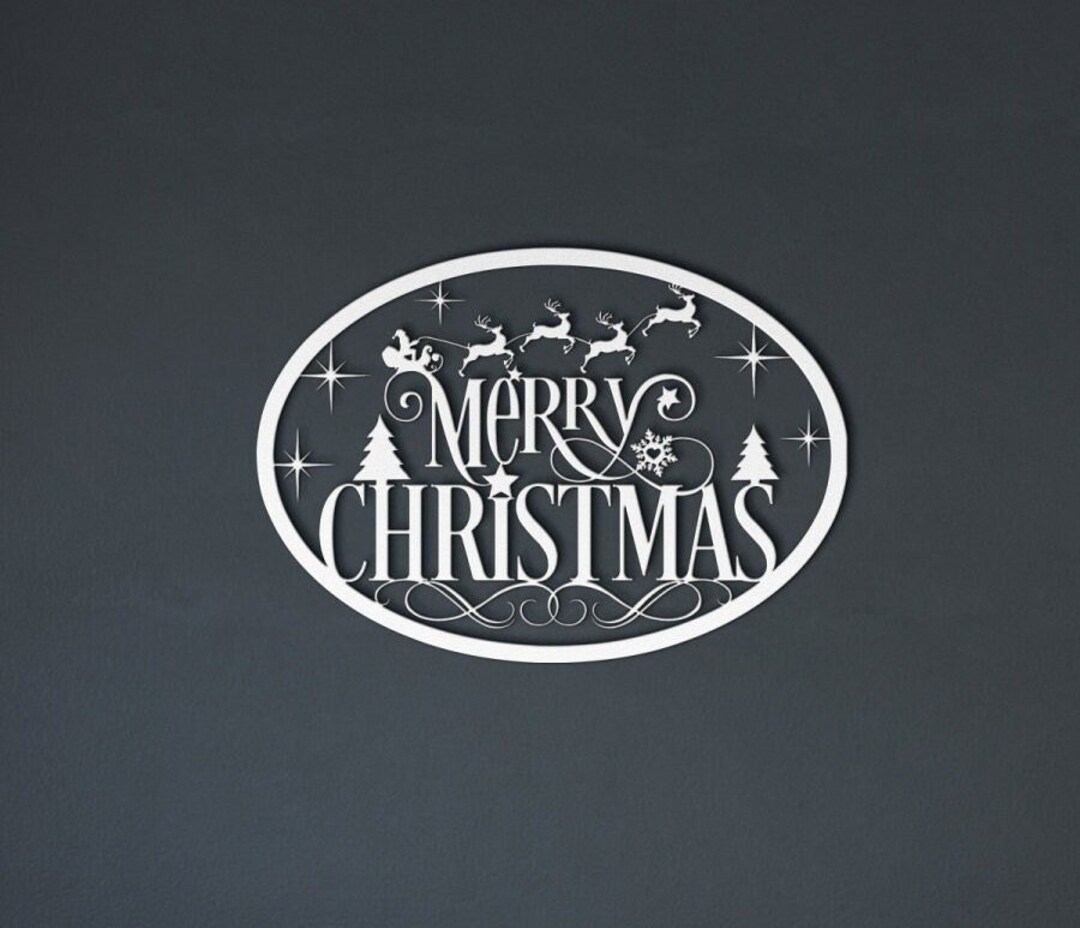 Merry Christmas Sign, Christmas Metal Wall Art, Christmas Metal Art ...