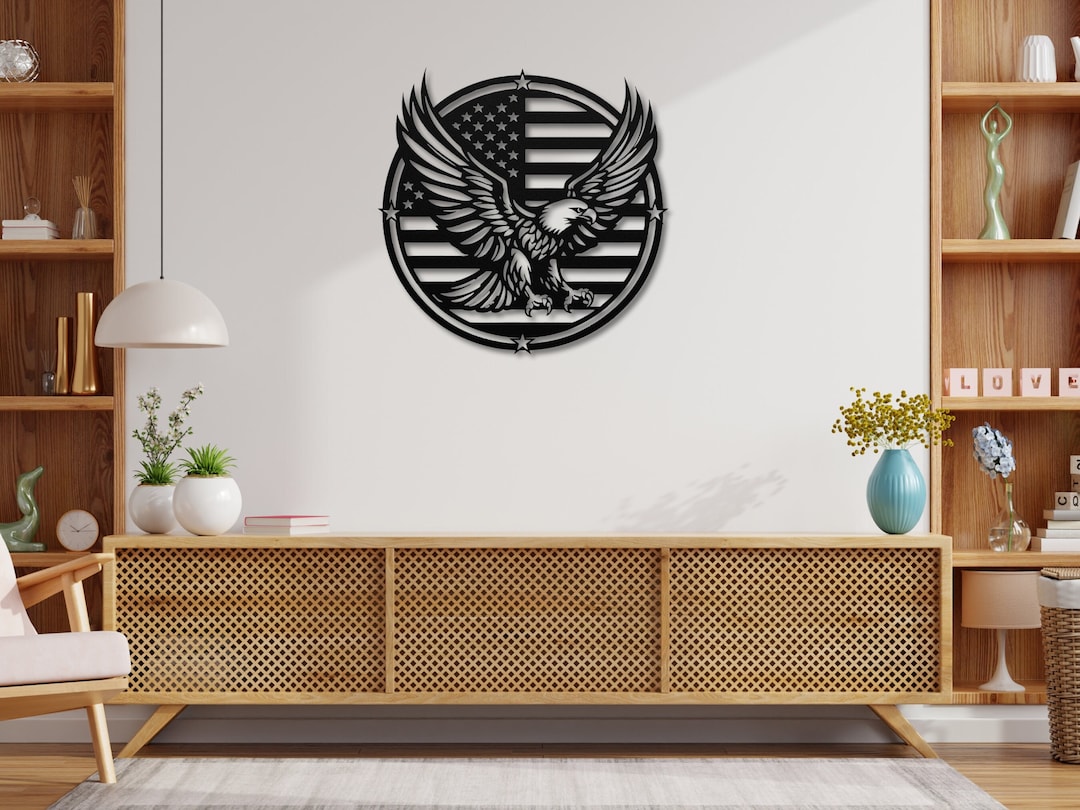 American Eagle Metal Wall Art, Metal Flag Sign, Patriotic Metal Art - Etsy