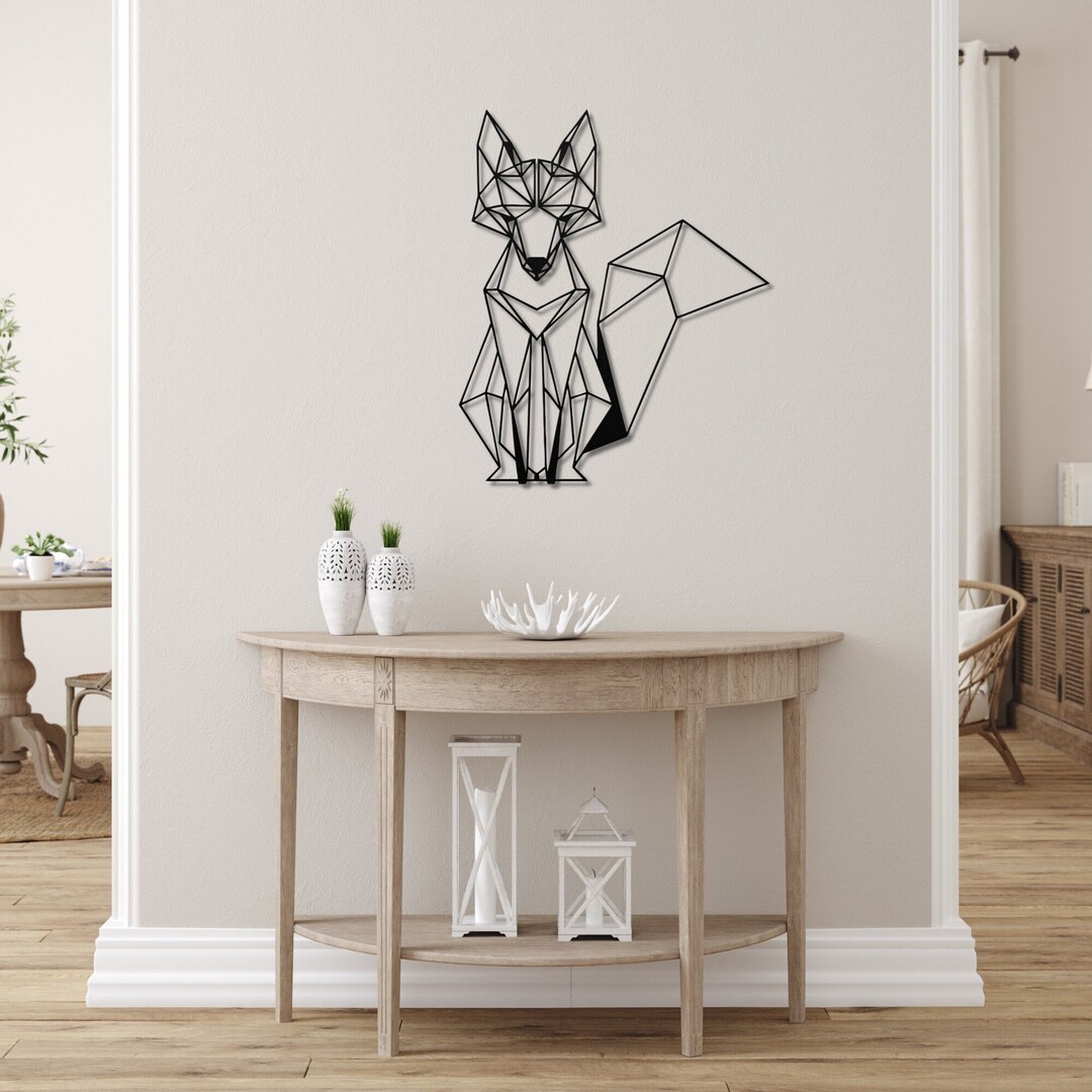 Geometric Fox Metal Wall Art, Metal Fox Art, Fox Metal Wall Art, Fox ...