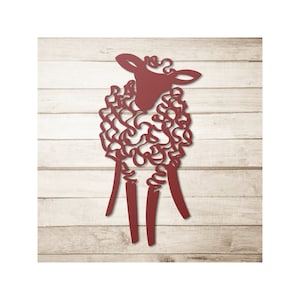 Sheep Metal Sign, Sheep Wall Art, Metal Sheep Yard Art, Sheep Decor ...