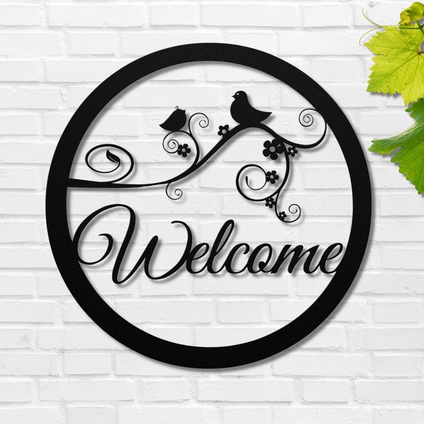 Welcome Sign Round - Etsy