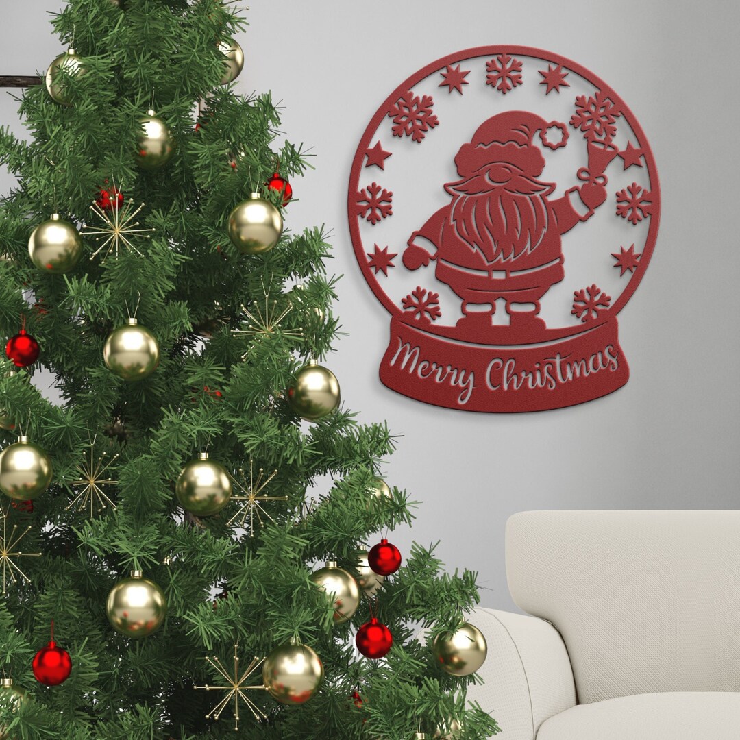 Santa Snowball Metal Sign, Christmas Metal Sign, Christmas Metal Wall ...