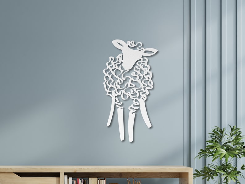 Sheep Metal Sign, Sheep Wall Art, Metal Sheep Yard Art, Sheep Decor ...