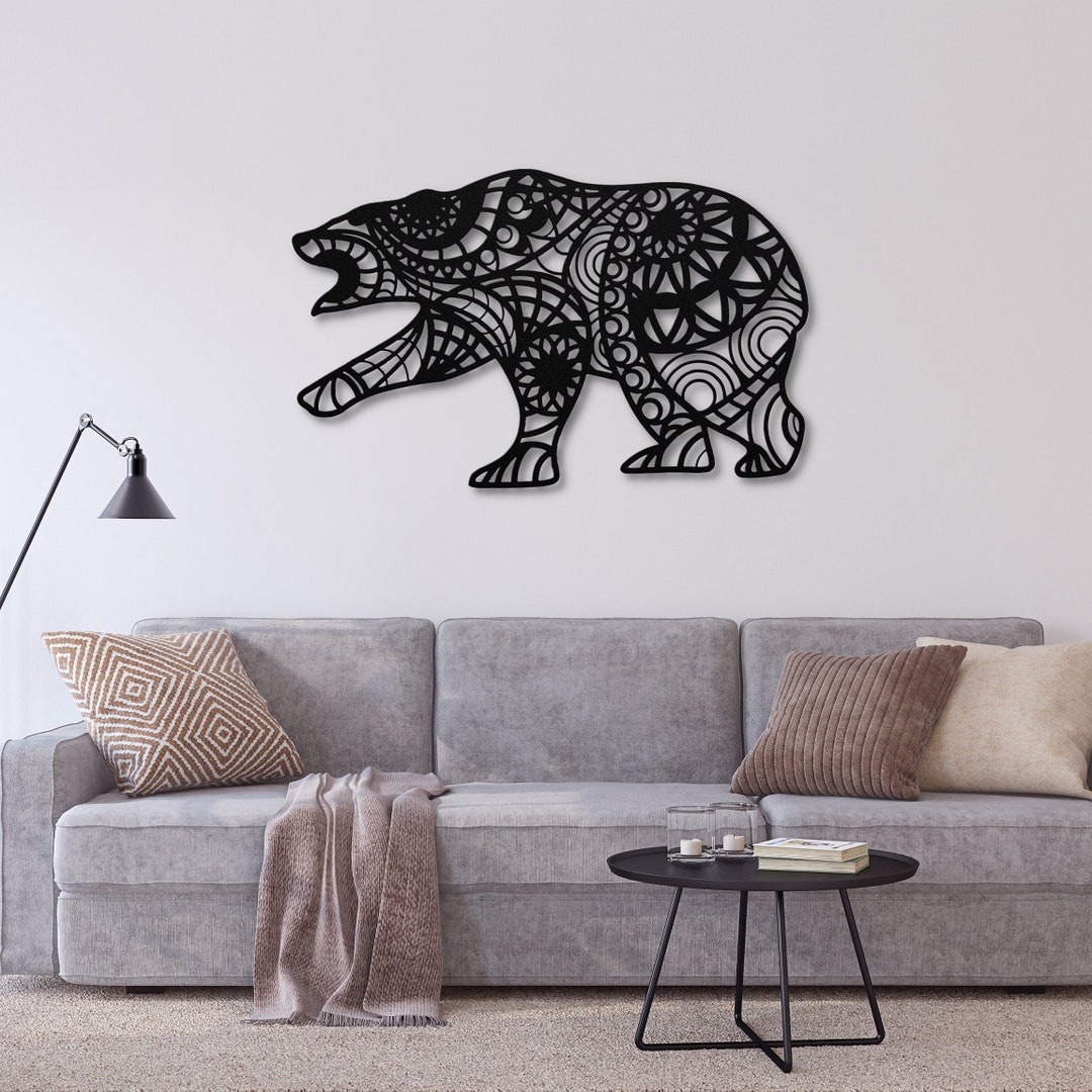 Bear Metal Wall Art, Metal Bear Art, Metal Art Bear, Metal Art With ...