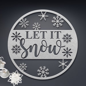 Let It Snow Metal Sign, Let It Snow Decoration, Let It Snow for Wall ...