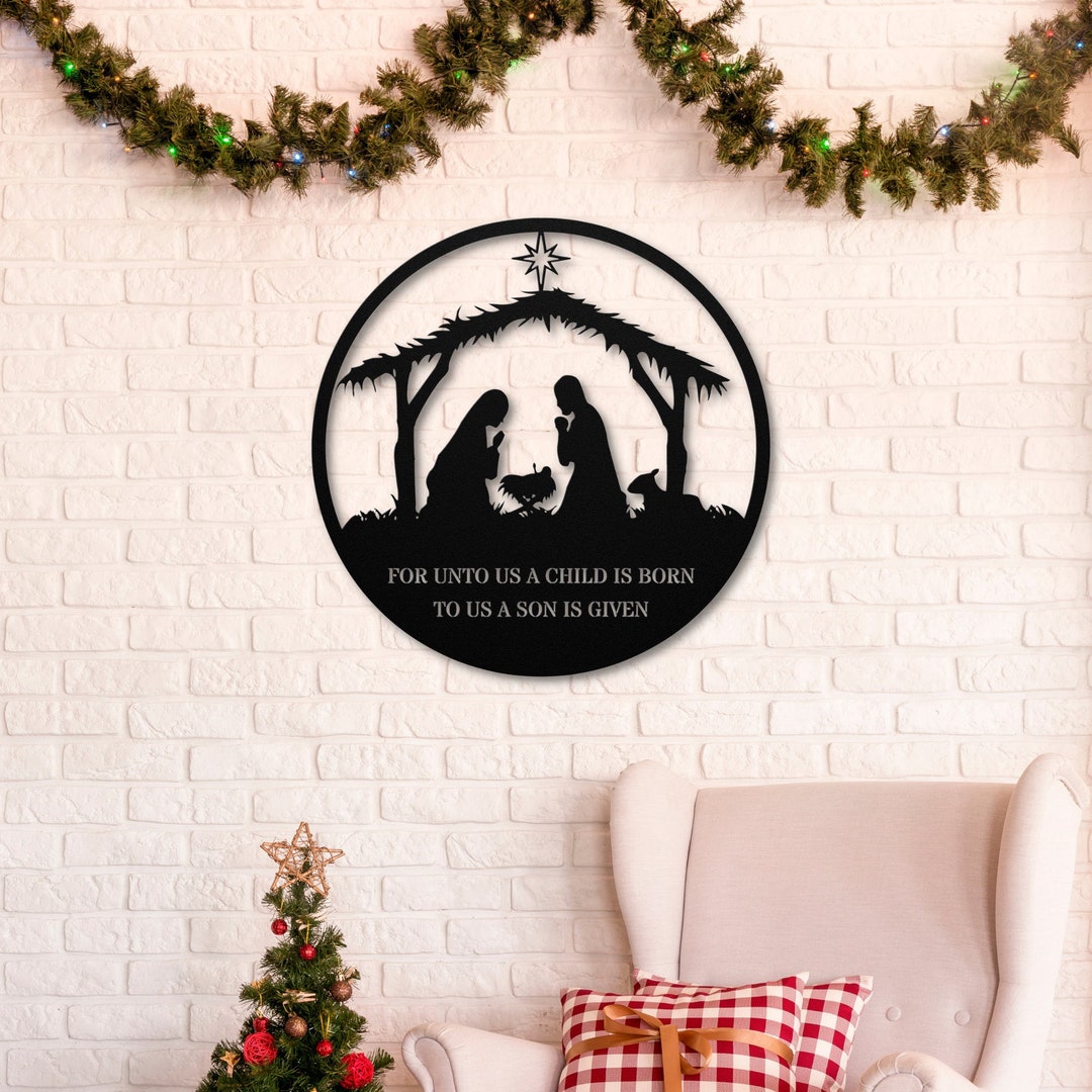 Christmas Nativity Wall Art, Christmas Nativity Sign, Christmas ...