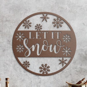 Let It Snow Metal Sign, Let It Snow Decoration, Let It Snow for Wall ...