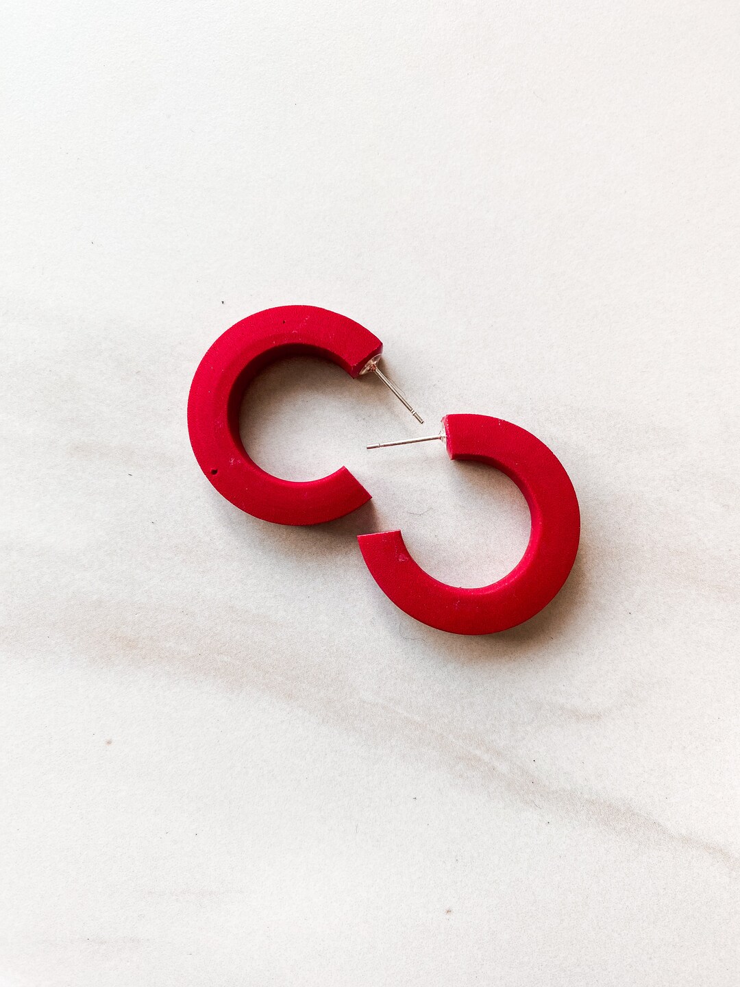 Taylor Swift Eras Tour Inspired; Red Era, Square Red Hoops, Clay ...