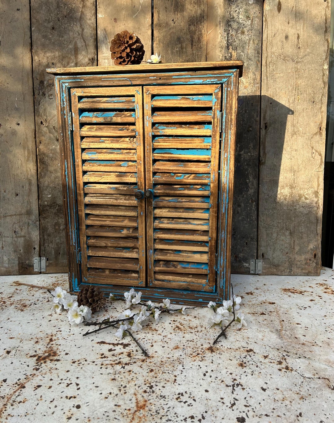 Stunning Antique Little French Louvered Armoire / Cupboard. Circa. 1920 ...