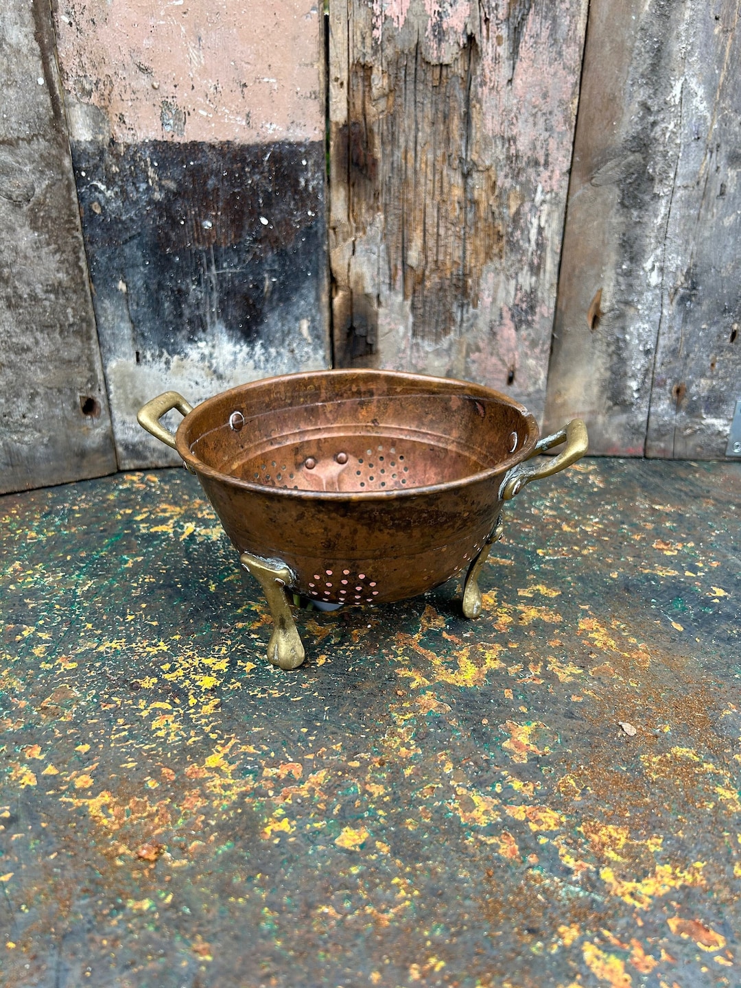 Lovely Little Antique Copper & Brass Colander French 19th - Etsy