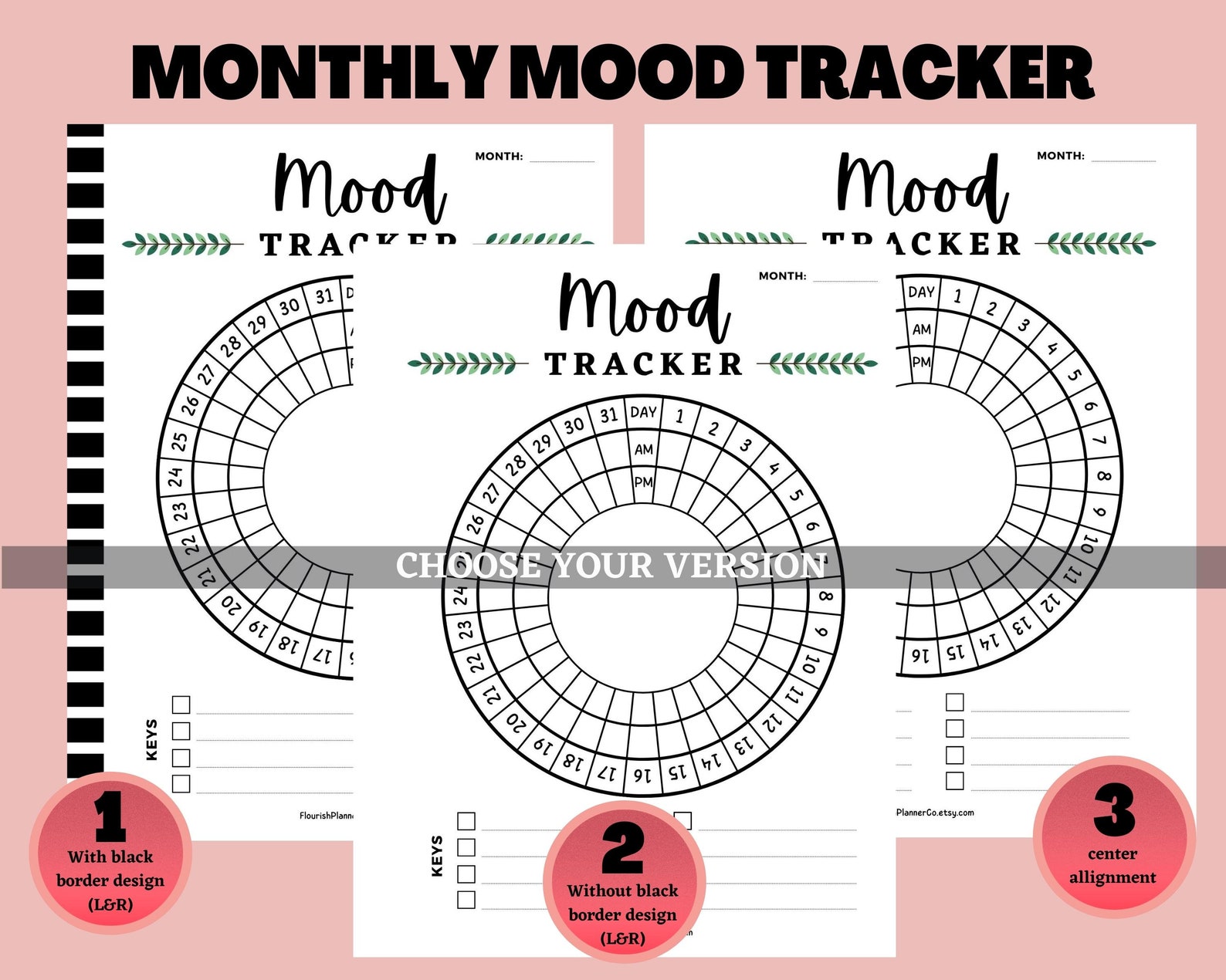 Mood Tracker Printable Daily Mood Chart Bundle Mood Journal Classic Big ...