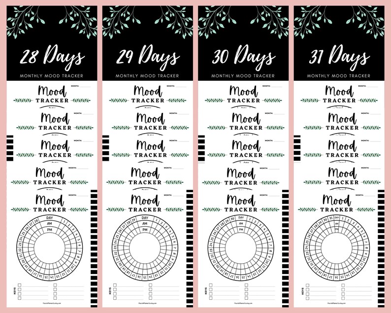 Mood Tracker Printable Daily Mood Chart Bundle Mood Journal Classic Big ...