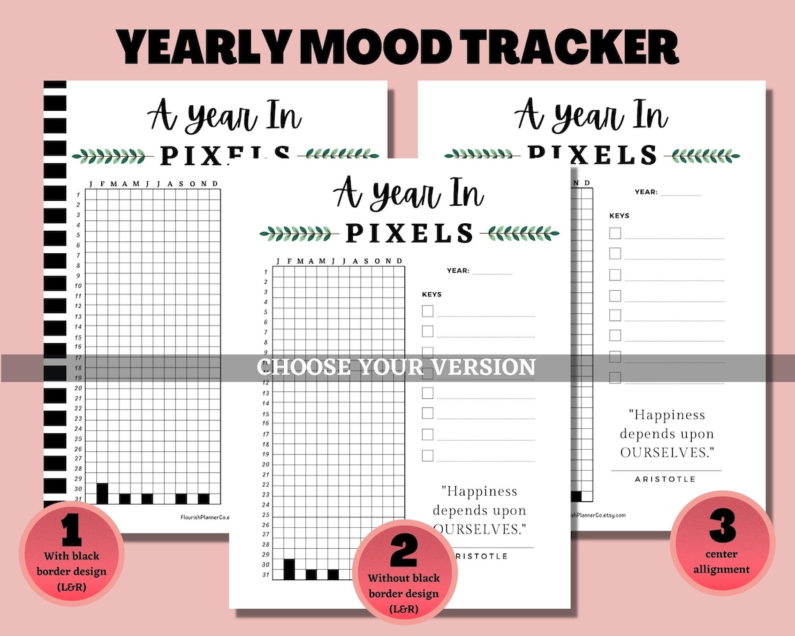 Mood Tracker Printable Daily Mood Chart Bundle Mood Journal Classic Big ...