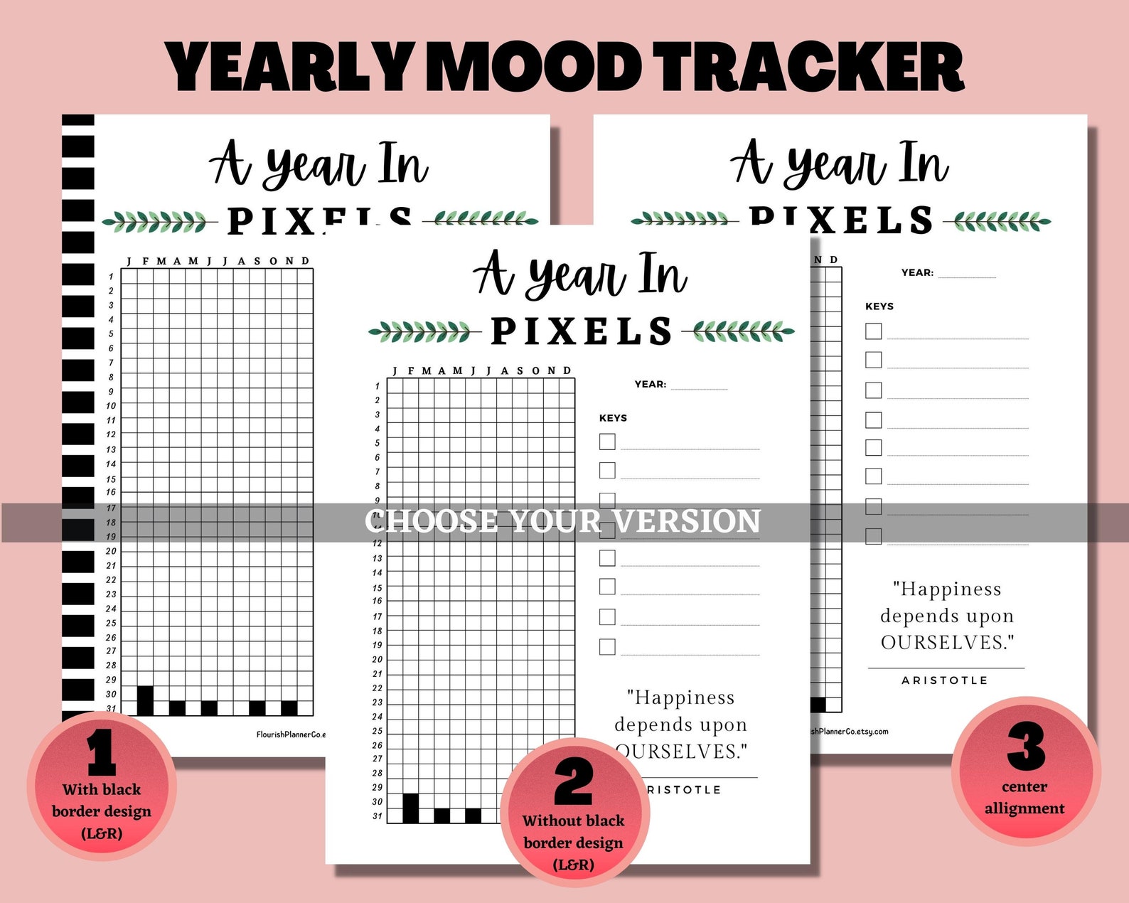 Mood Tracker Monthly Yearly Mood Chart Mood Chart Journal - Etsy
