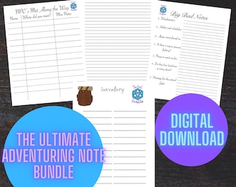 Tabletop Rpg Notes - Etsy