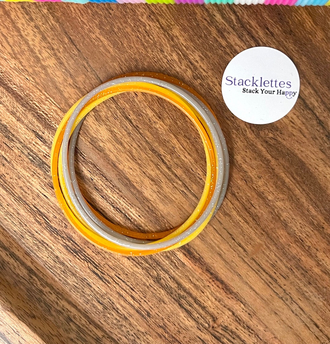 Silicone Jelly Bracelet,silver, Copper, Gold, Metallic, Glitter ...