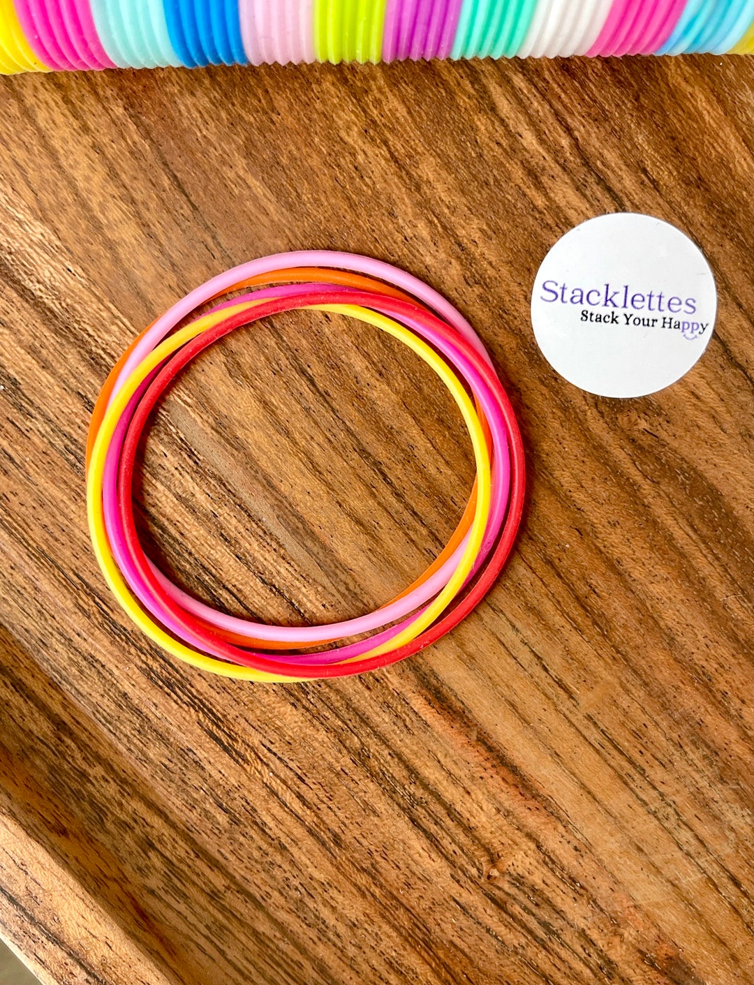 Silicone Jelly Bracelet, Sunrise, Red, Orange, Stretch, 80s, Friendship ...