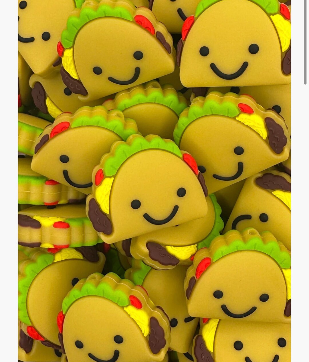 Taco Silicone Focal Bead, Add On, Wristlet, Smiling, Smile, Food, Taco ...