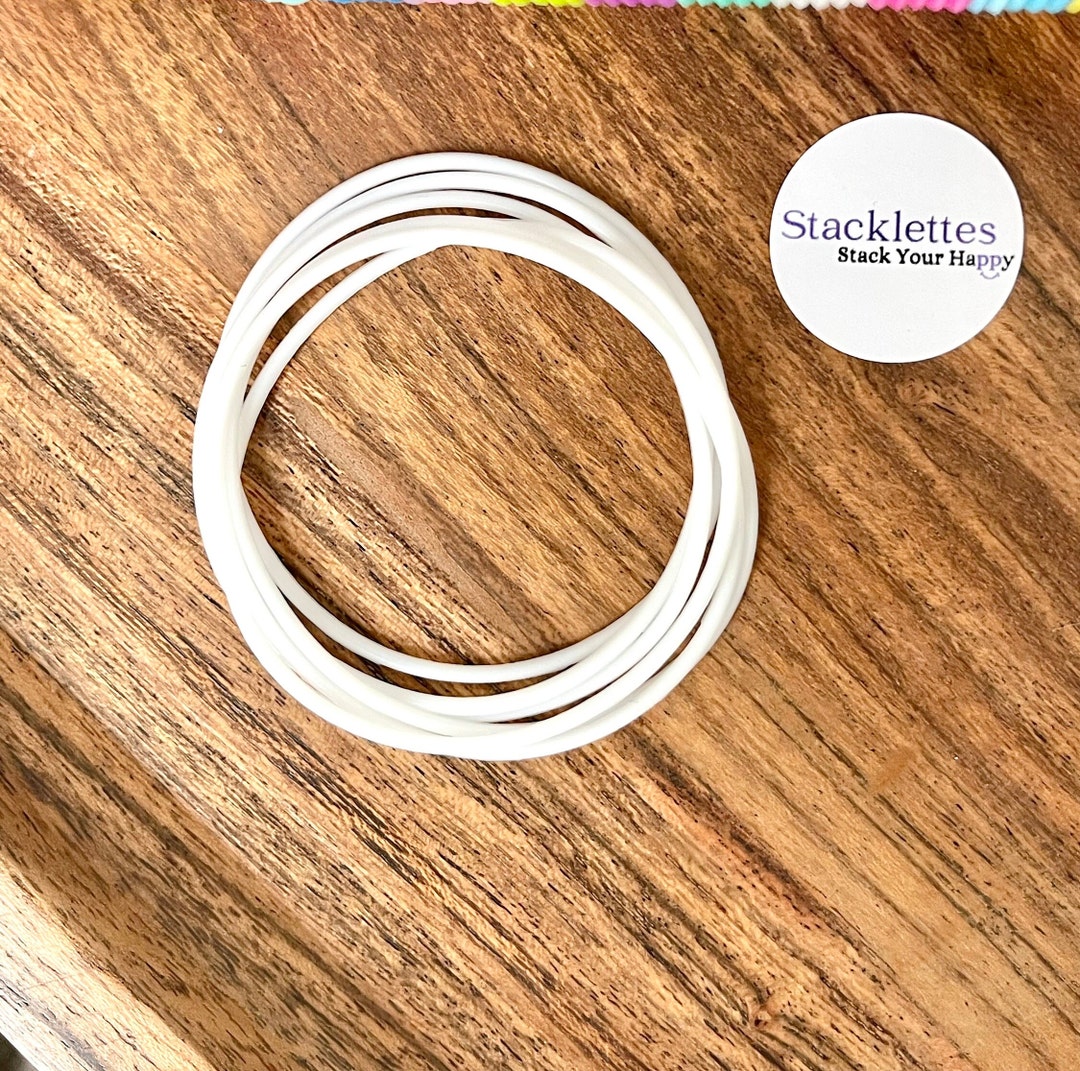 Silicone Jelly Bracelet, White, Stretch, 80s, Friendship, Friends, Gift ...