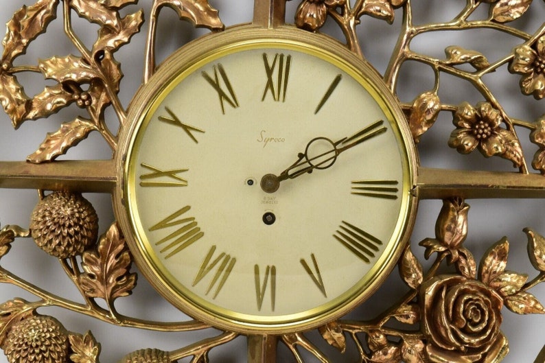 MCM Syroco Wall Clock 8 Day Jeweled Movement Mid Century Modern - Etsy