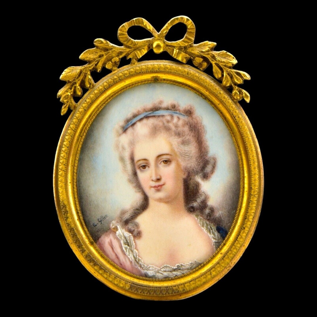 French Miniature Portrait Painting of Madame De Montesson Artist Signed ...