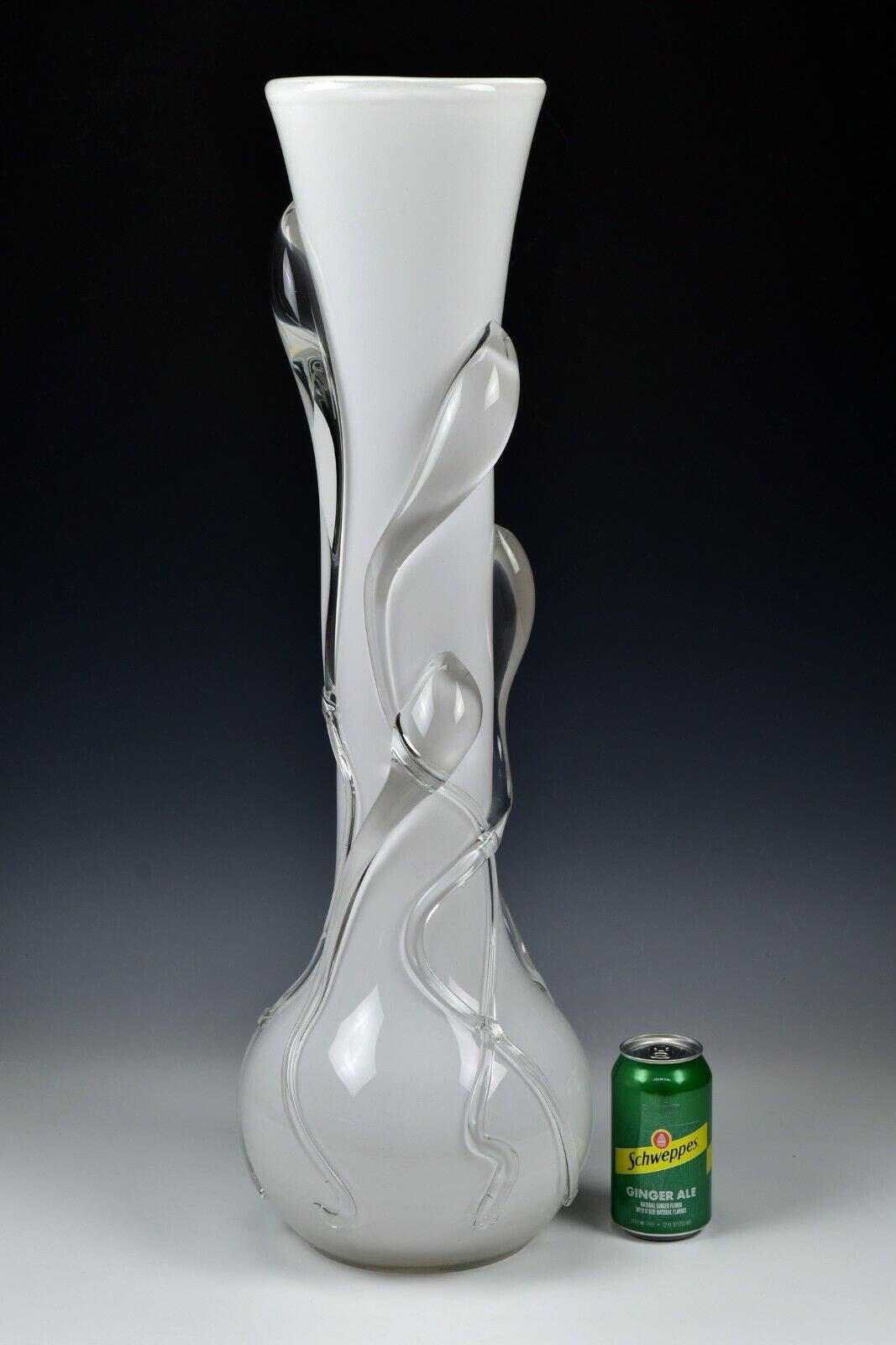 ION TAMAIAN Hand Blown Art Glass Vase White Fused Glass Romania - Etsy