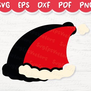 Santa Hat Clipart / Christmas Vector Illustration, Cut File for Cricut ...