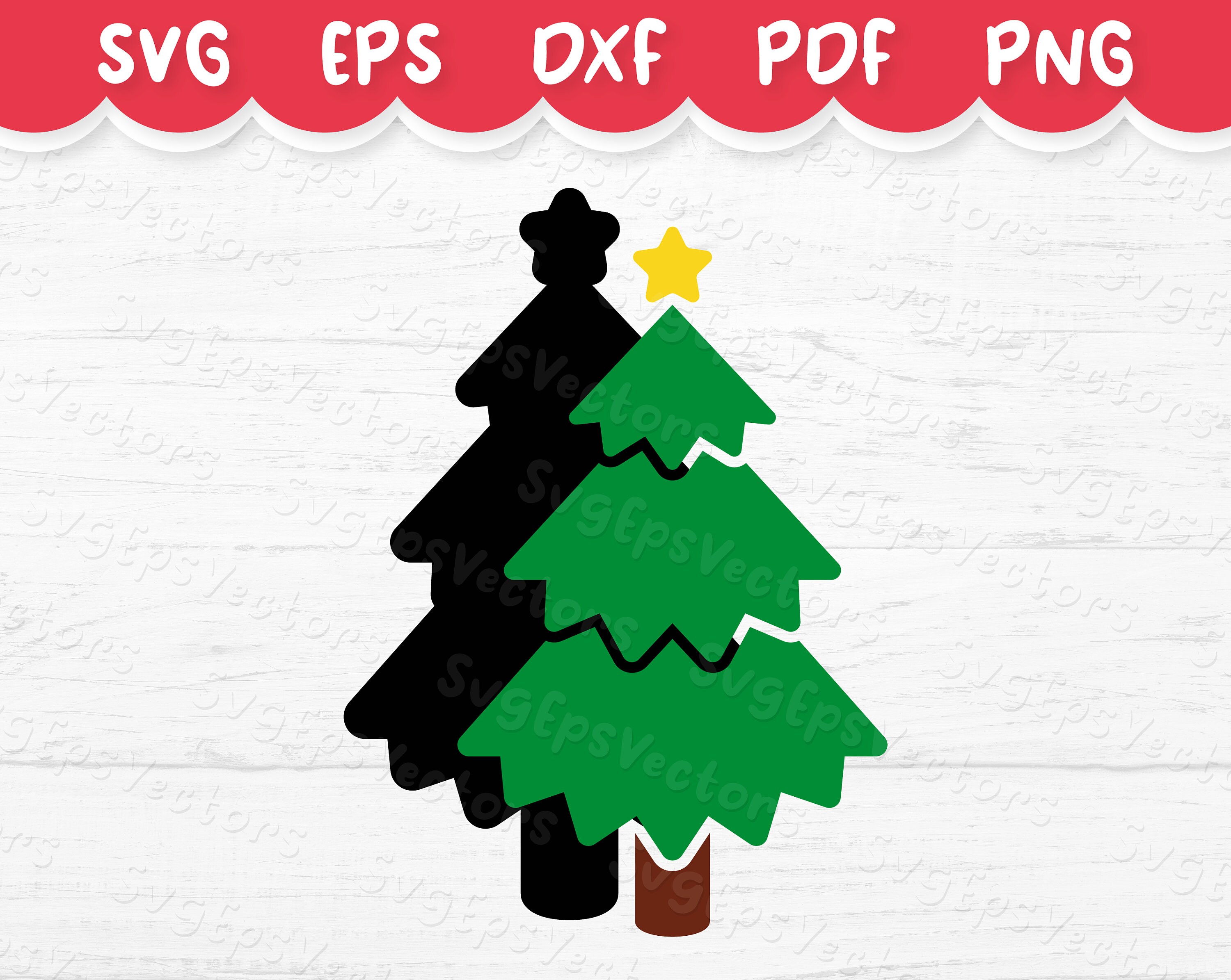 Pine Tree Clipart / Holiday, Christmas Tree Vector Illustration ...