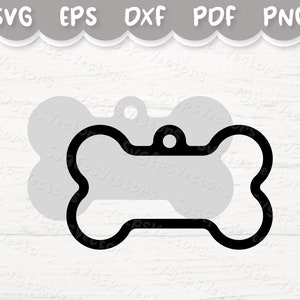 Bone Dog Collar Name Tag / Vector Cut File for Cricut, Silhouette ...