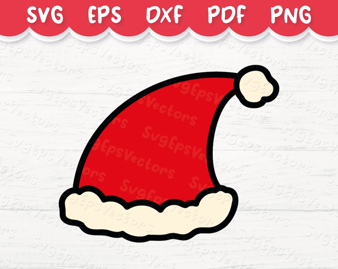 Santa Hat Clipart / Christmas Vector Illustration, Cut File for Cricut ...