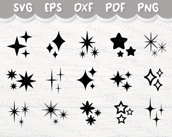 Sparkle Clipart Bundle / Vector Sparkling Stars Illustration - Etsy