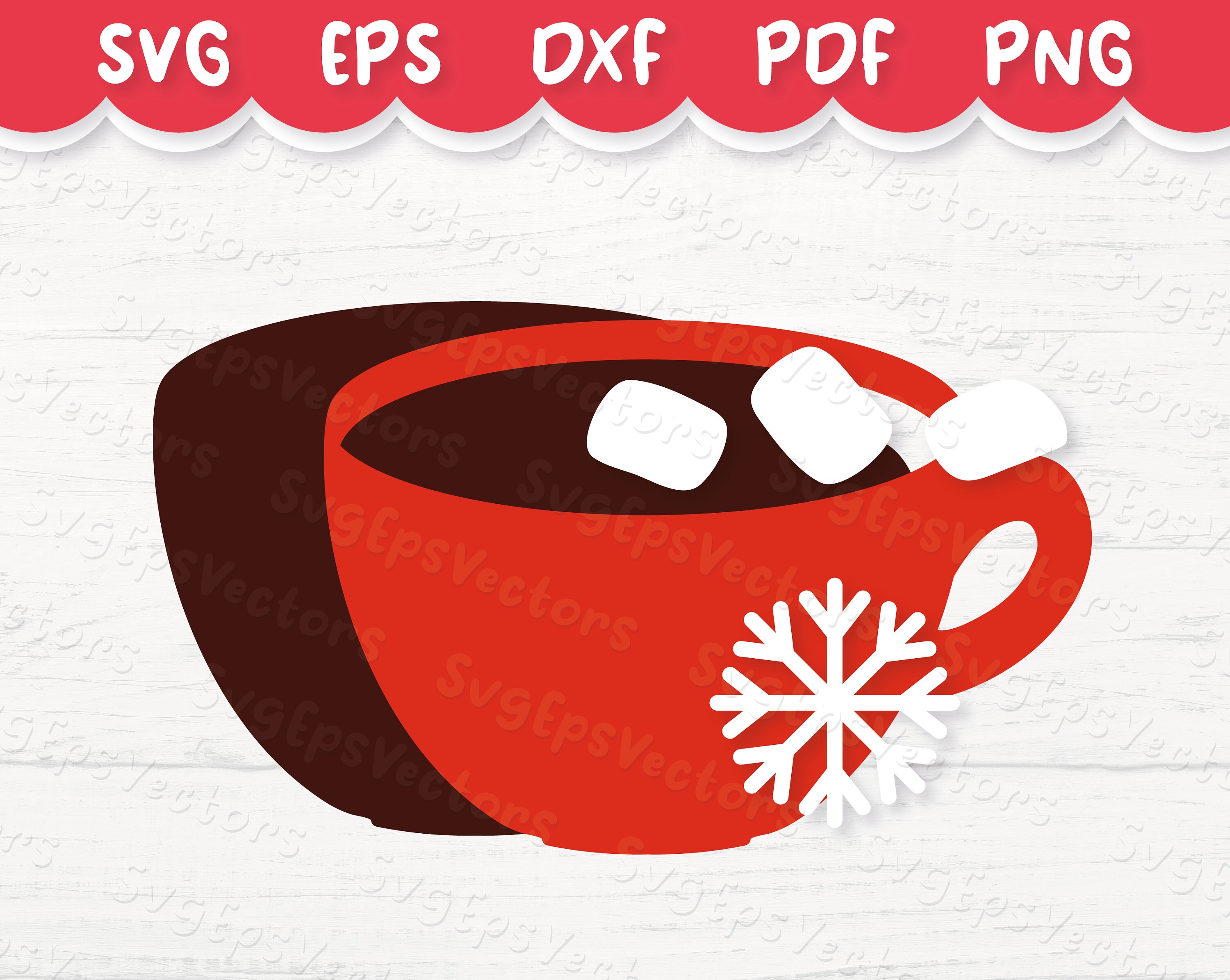 Hot Chocolate, Hot Cocoa Clipart / Winter, Christmas Vector ...