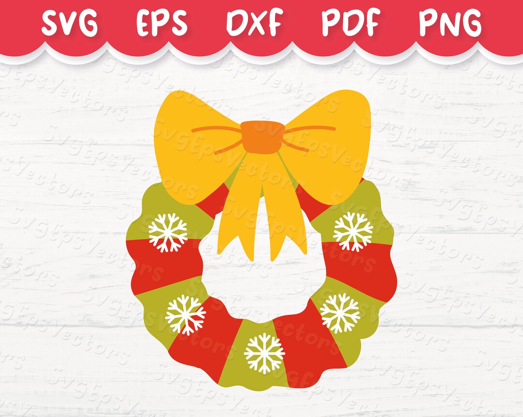 Christmas Wreath Clipart / Winter, Xmas Decor Vector Illustration, Cut ...