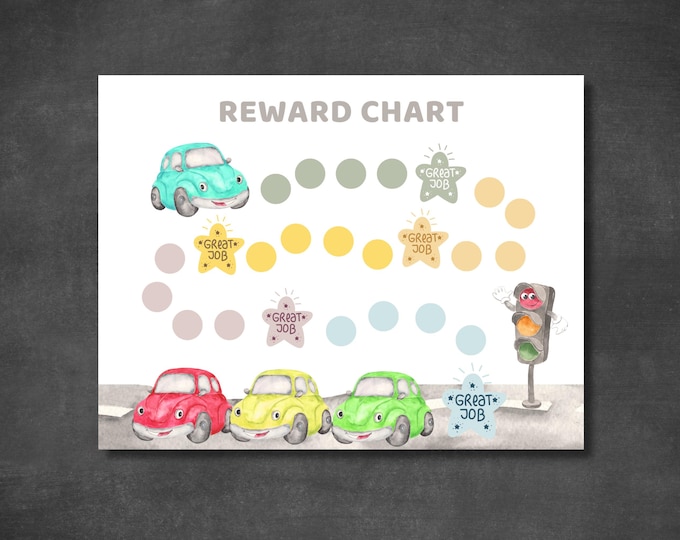 Kids Reward System Chart Tracker, Car Chart Kids Prize Chart, Preschool ...