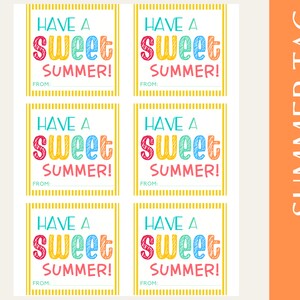 Have A Sweet Summer Tag, Printable End of School Tags for Kids, 3.5"x3 ...