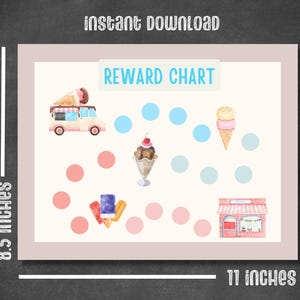 Printable Reward Chart Printable Tracker, Ice Cream Reward Chart Kids ...