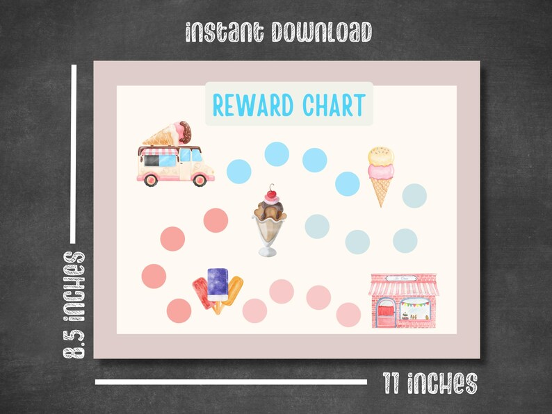 Printable Reward Chart Printable Tracker, Ice Cream Reward Chart Kids ...